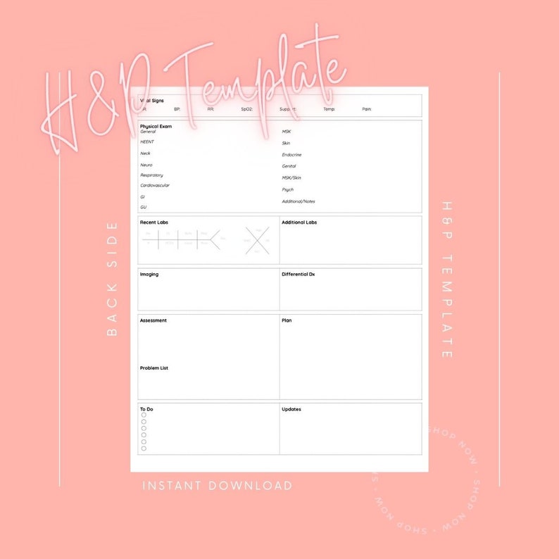 Pediatric *H&P* Brain - NP, PA, MD, Student - Etsy