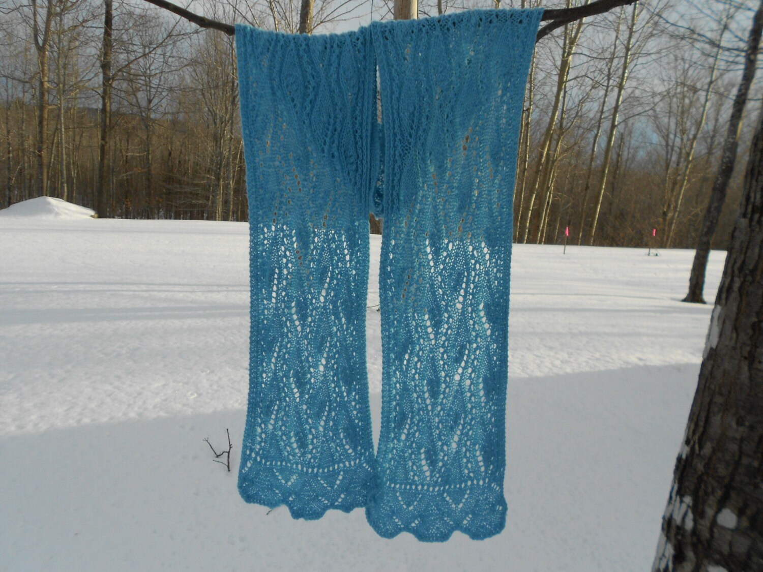 Airy Leaves Lace Scarf - Etsy
