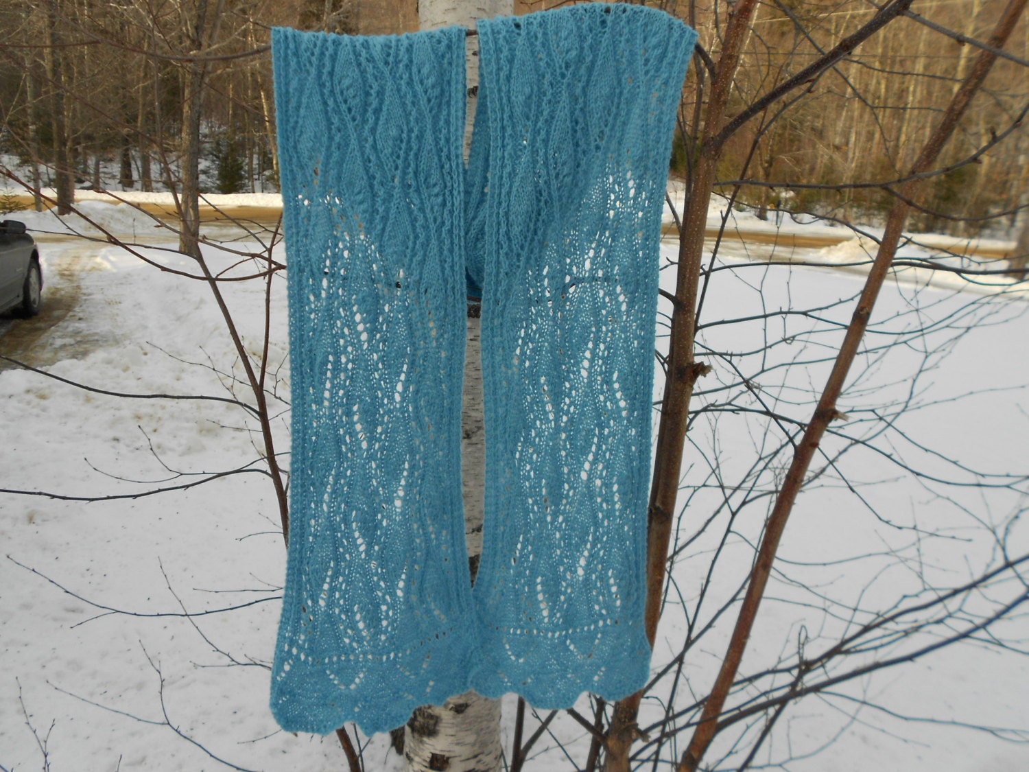 Airy Leaves Lace Scarf - Etsy