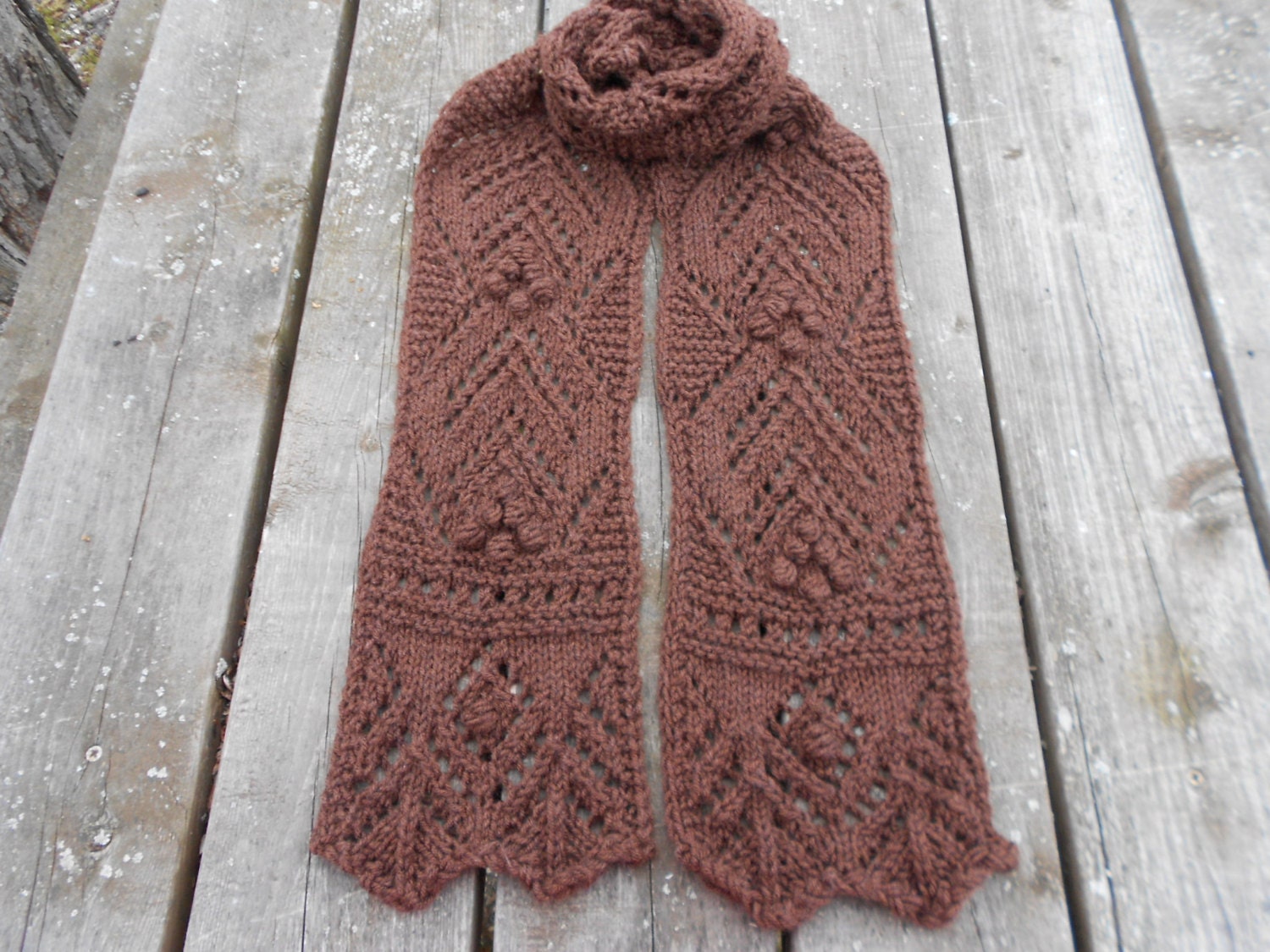 Chocolate Lace Scarf - Etsy
