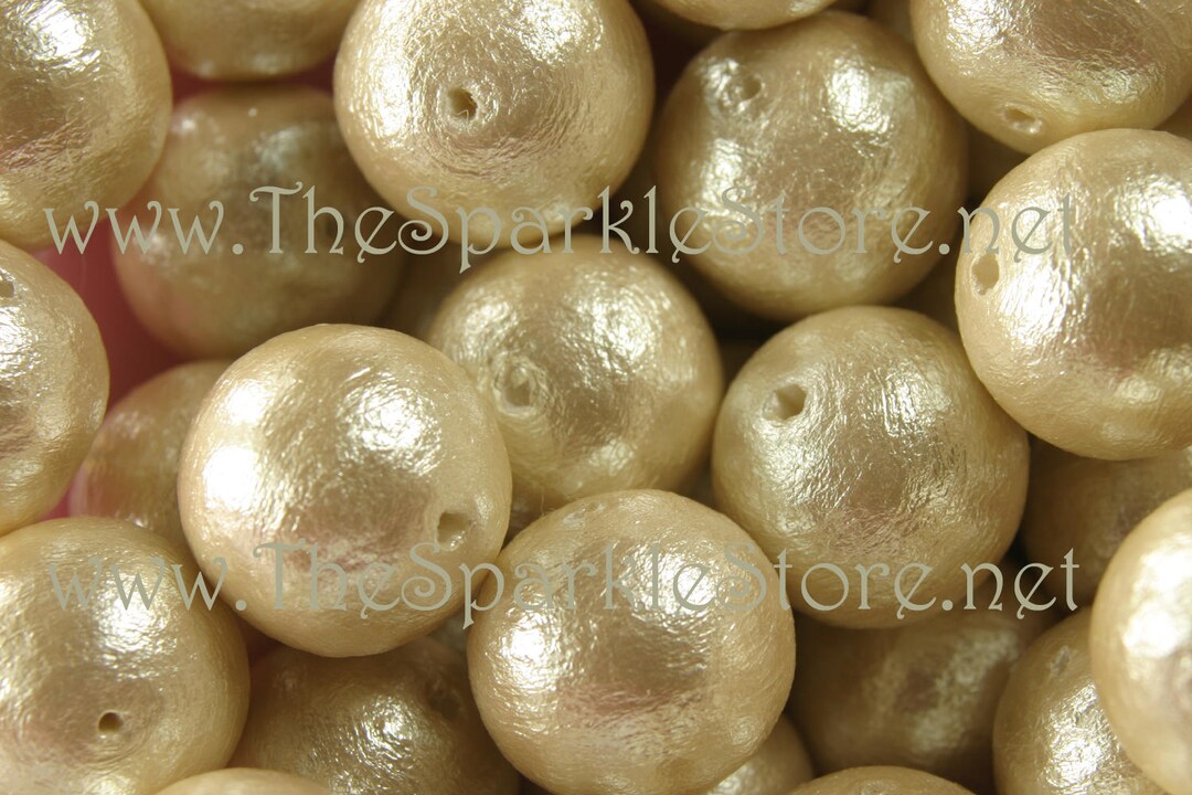 12mm Ivory Cotton Pearl Beads Classic Vintage Style, Newly Manufactured ...
