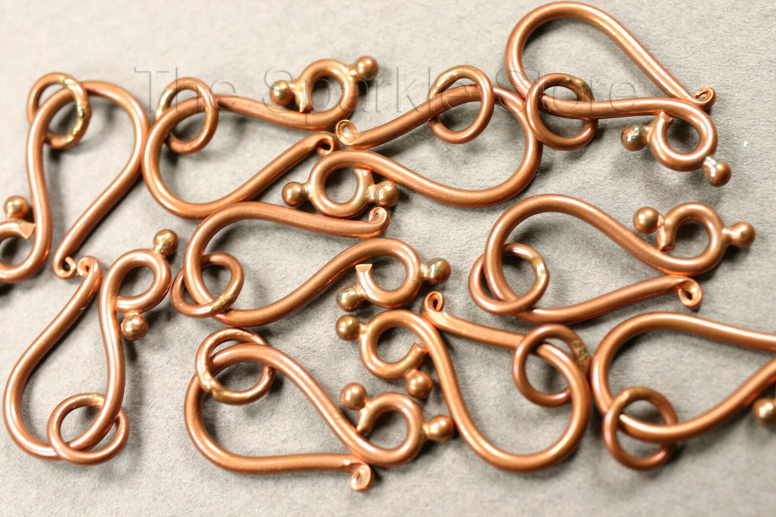 Solid Copper Clasp, Hook Clasp With Soldered Ring, Antiqued Copper ...