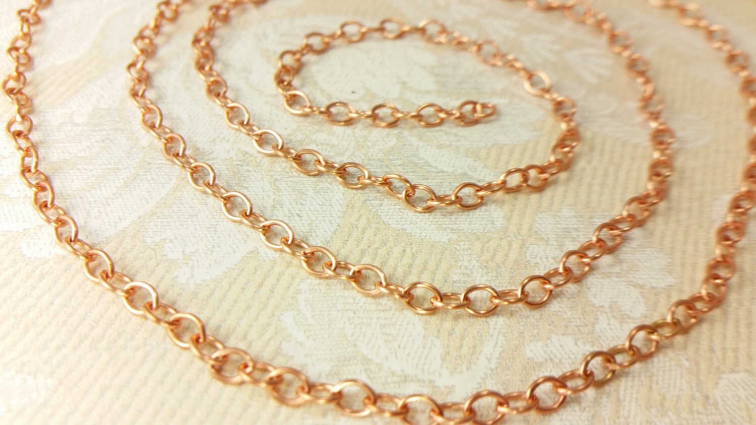 Solid Copper Chain, Cable Style, Raw Metal, Link Size 3.8mm X 5mm ...