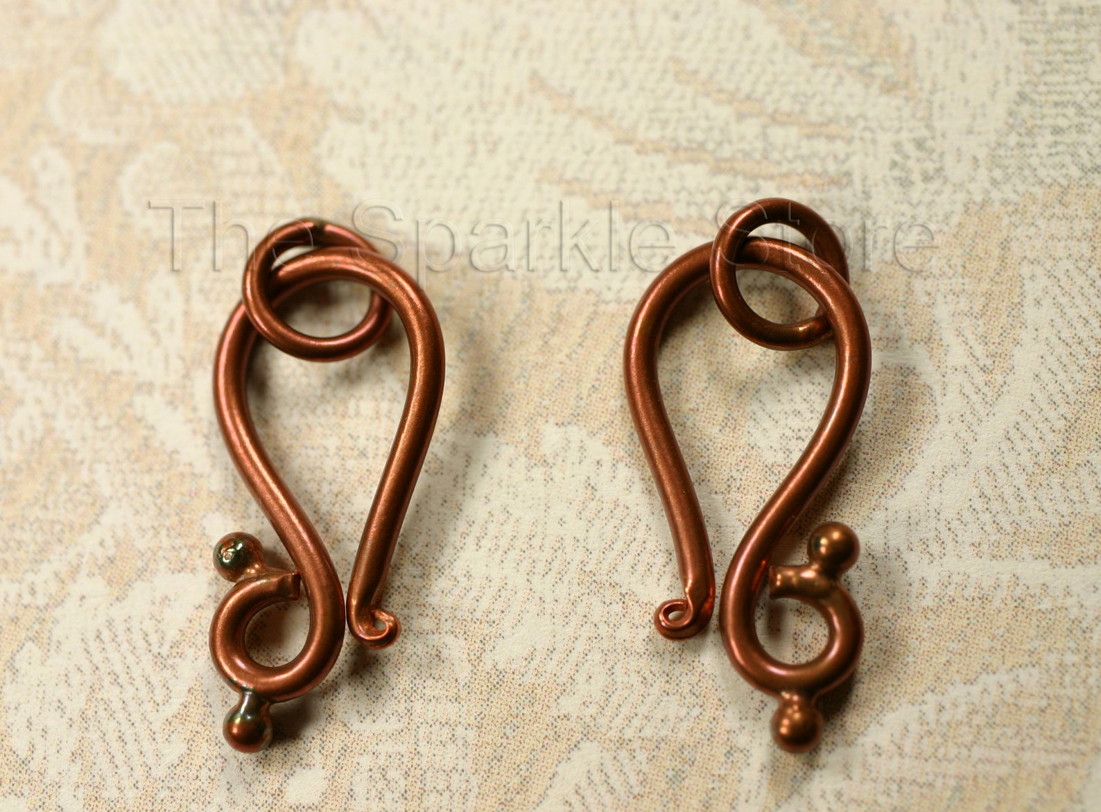 Solid Copper Clasp, Hook Clasp With Soldered Ring, Antiqued Copper ...