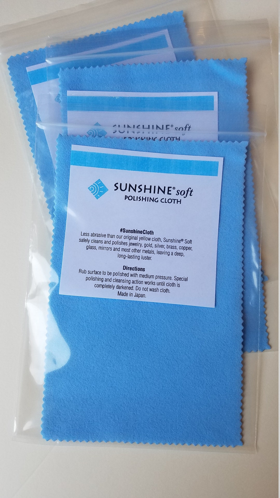 Large Size 7.5" X 5" Sunshine Polishing Cloth, Blue, Less Abrasive ...