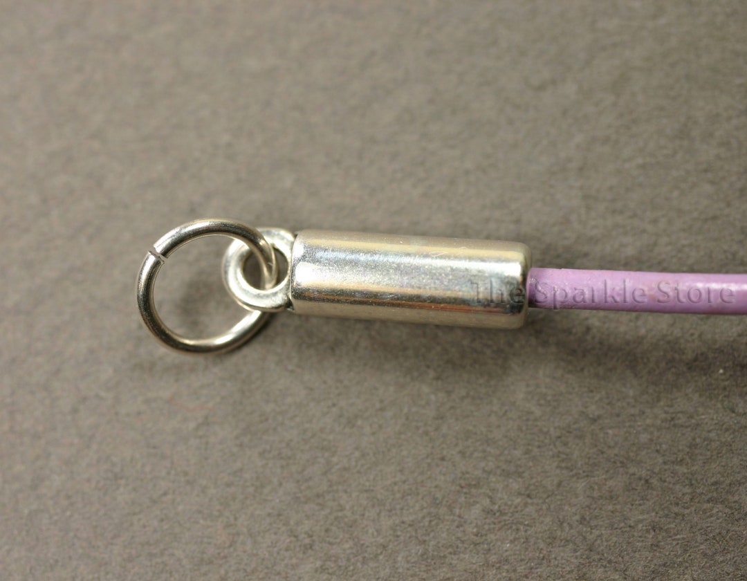 10x Antique Silver End Cap for 2mm Cord, 16mm Long X 4mm Diameter With ...