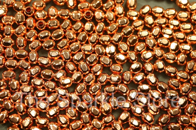 Faceted and Sparkly Solid Copper Beads Tiny 2.1mm X 2.4mm - Etsy