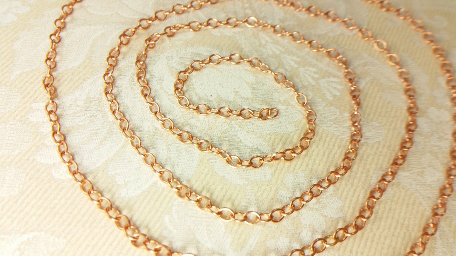 Solid Copper Chain, Cable Style, Raw Metal, Link Size 3.8mm X 5mm ...