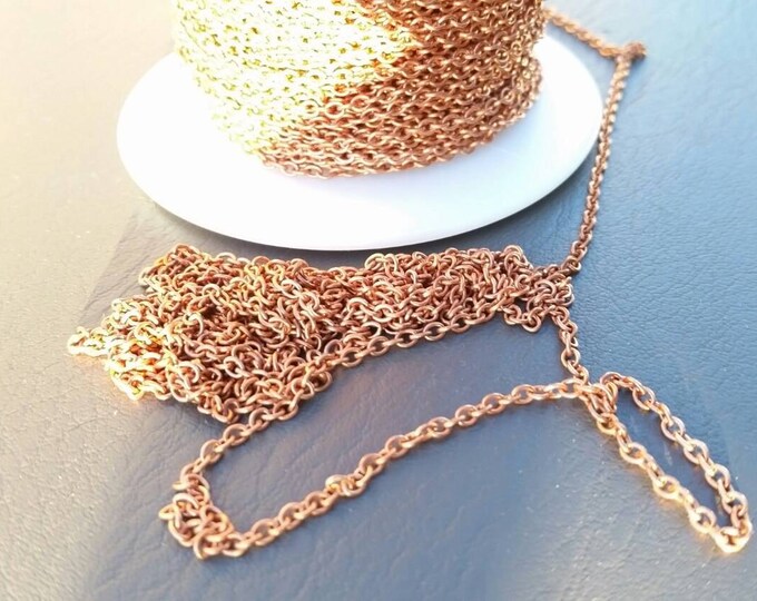 20' Solid Copper Chain, 2 X 2.8mm Cable Style, .51mm Wire Diameter ...
