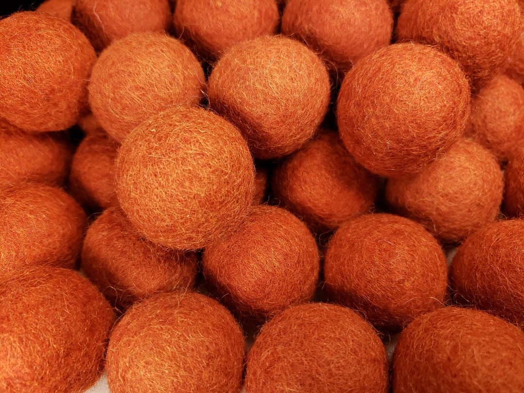 Wool Felt Balls, 3cm Diameter, Rust, Hand Made Felted Sheep's Wool - Etsy