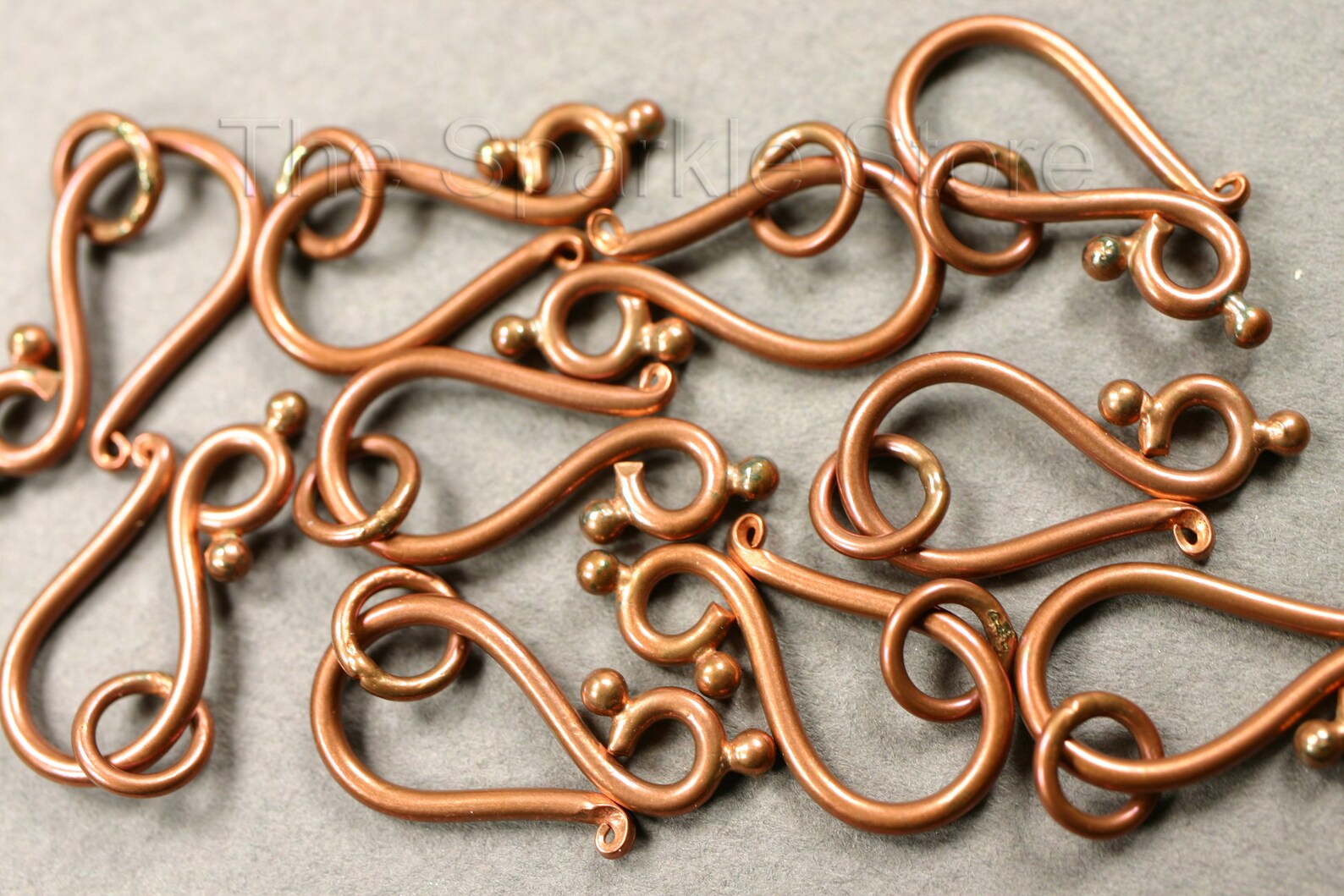 Solid Copper Clasp, Hook Clasp With Soldered Ring, Antiqued Copper ...