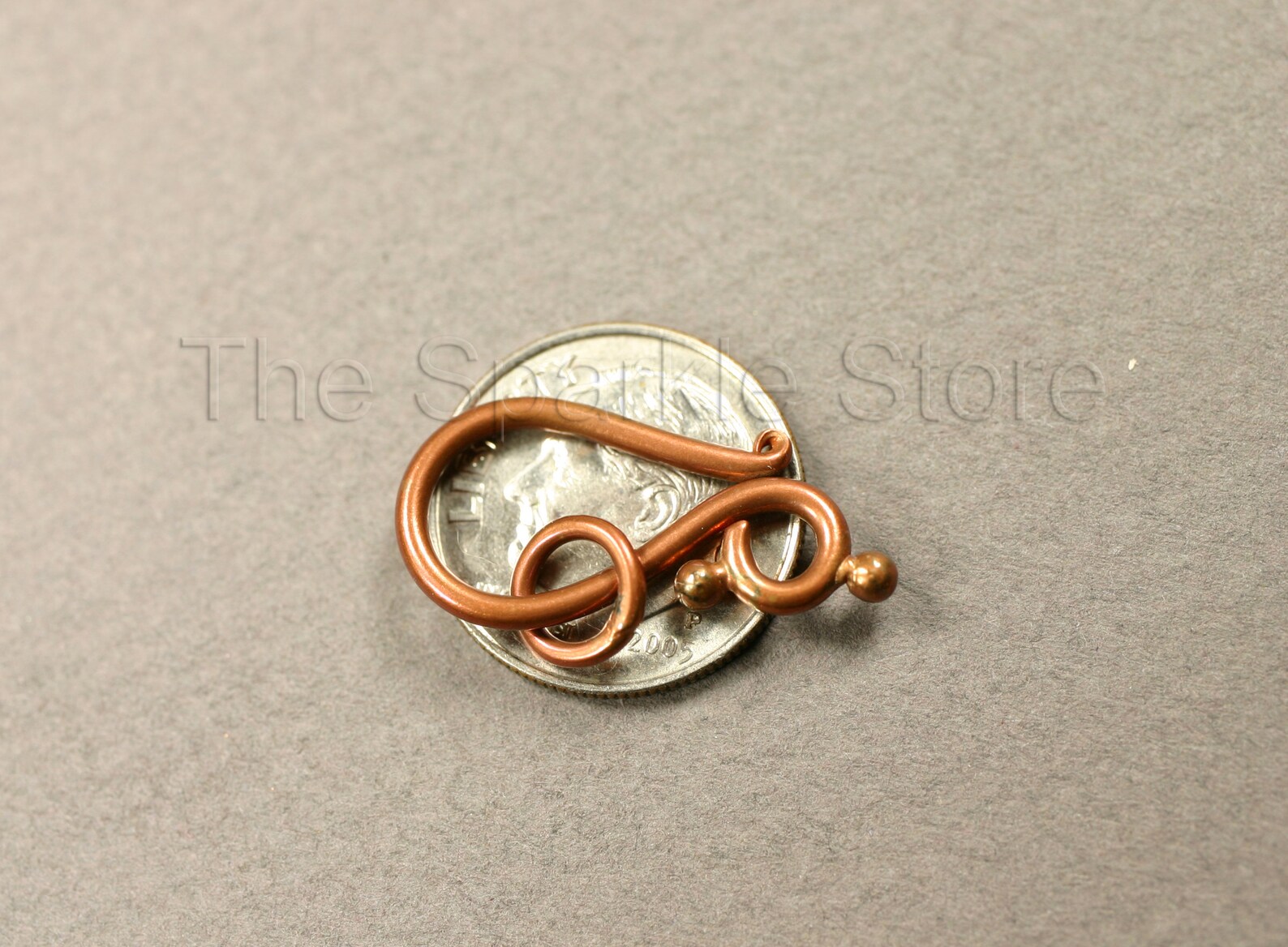Solid Copper Clasp, Hook Clasp With Soldered Ring, Antiqued Copper ...