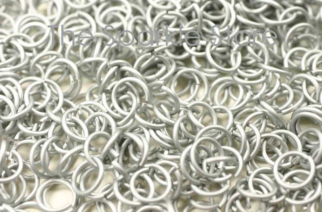 100 20ga Matte Silver Jump Rings, 6mm OD, 4.2mm (5/32") ID, Anodized ...