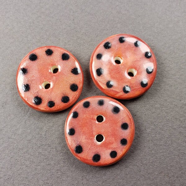 Pink Ceramic Buttons - Etsy