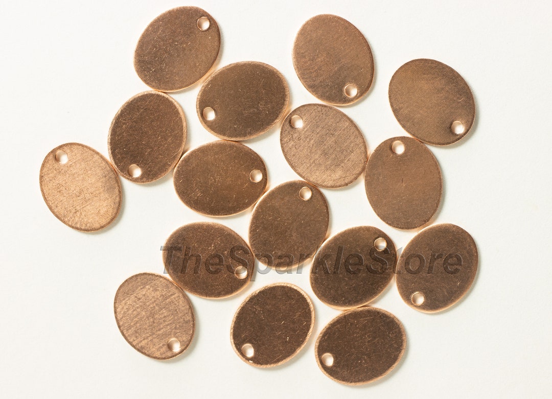 18ga Solid Copper Blanks, 17x13mm Oval Enameling Blank, Stamping Tag ...
