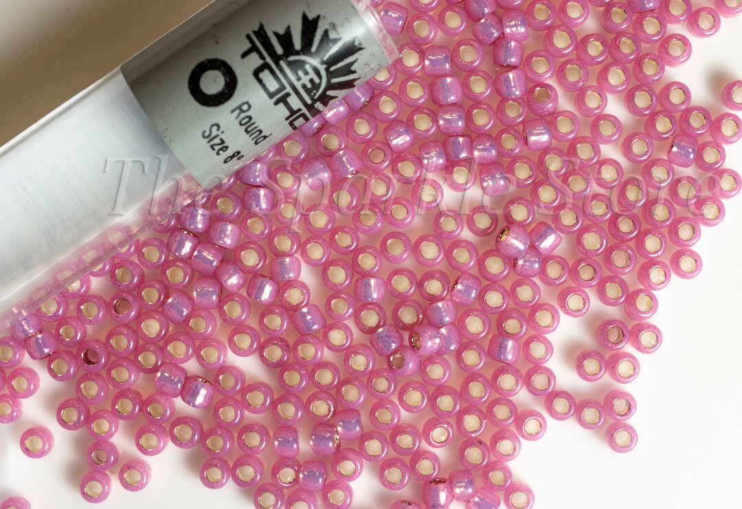 8/0 TOHO Round Silver Lined Milky Mauve Seed Beads Approx. - Etsy