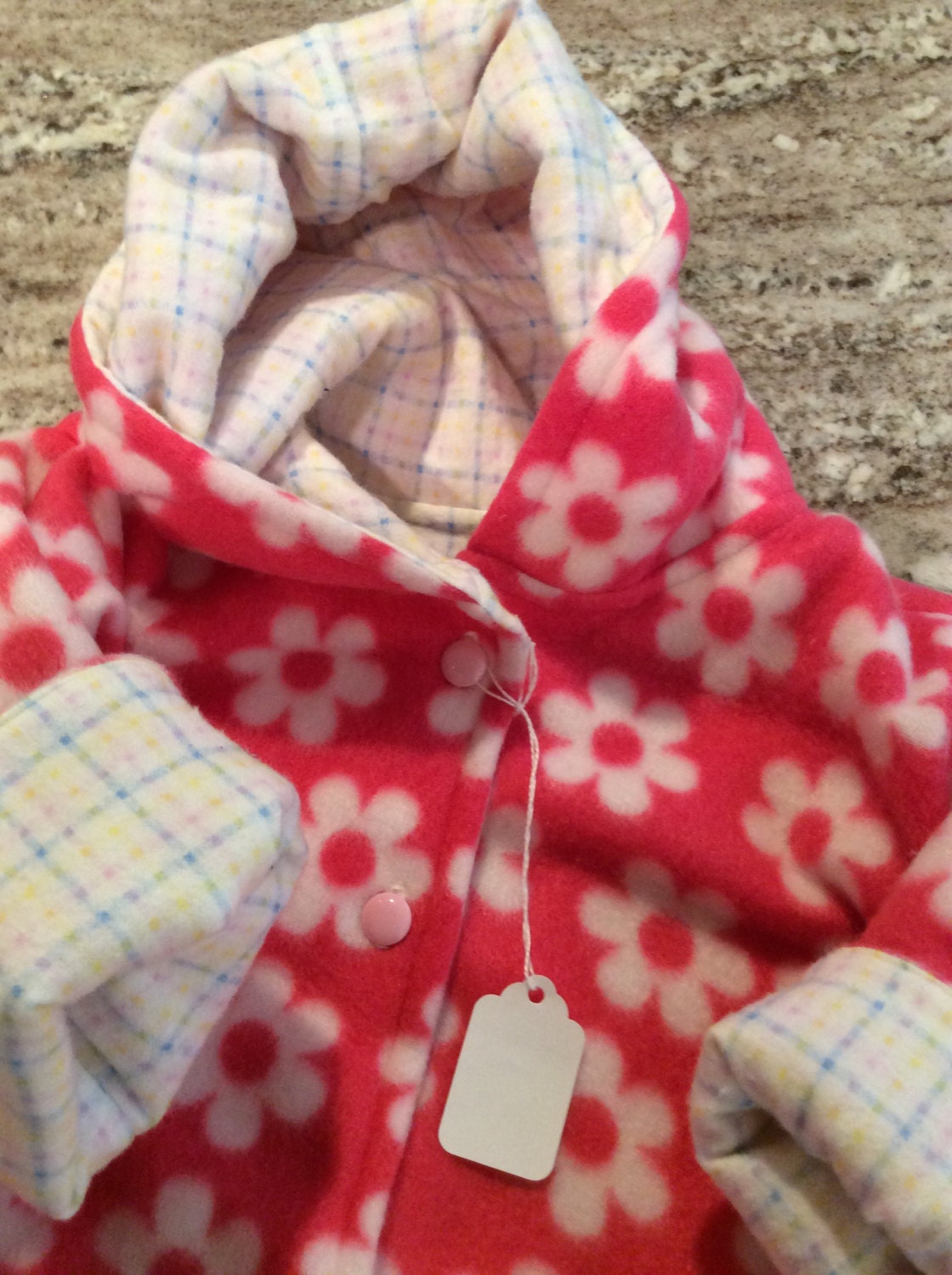 Hooded Reversible Fleece Infant Jacket Lined in Flannel or Cotton ...