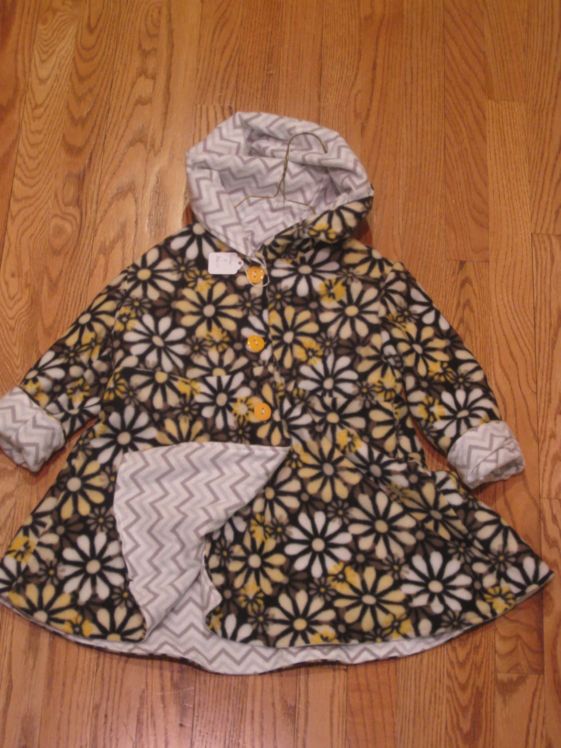 Girls Reversible Toddler Swing Coat:fleece and Lined With Flannel or ...
