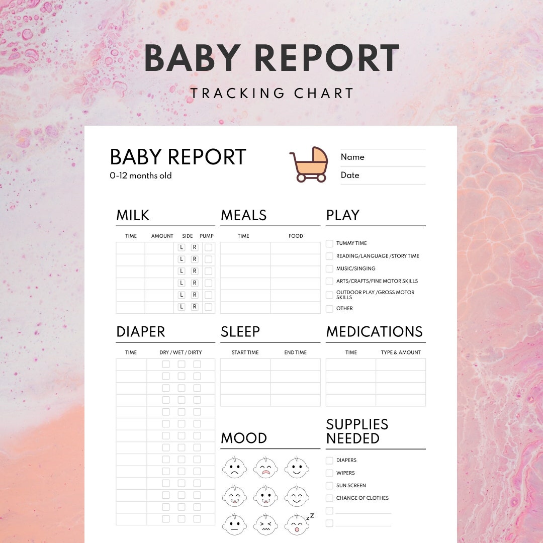 Baby Daily Log, Babysitter Journal, Tracker Printable, Printable Baby ...