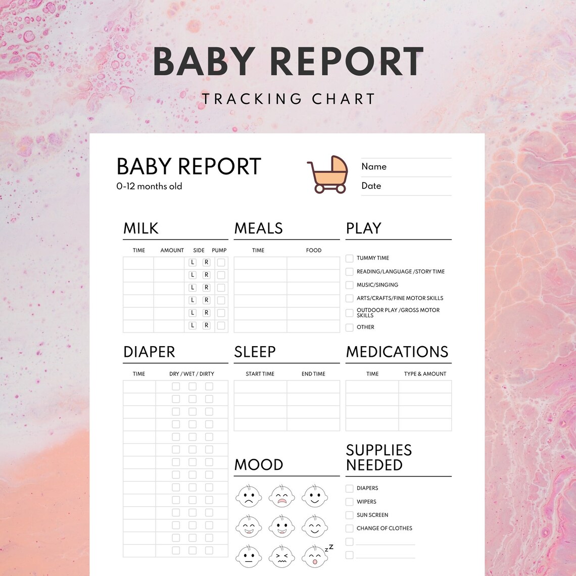 Baby Daily Log, Babysitter Journal, Tracker Printable, Printable Baby ...