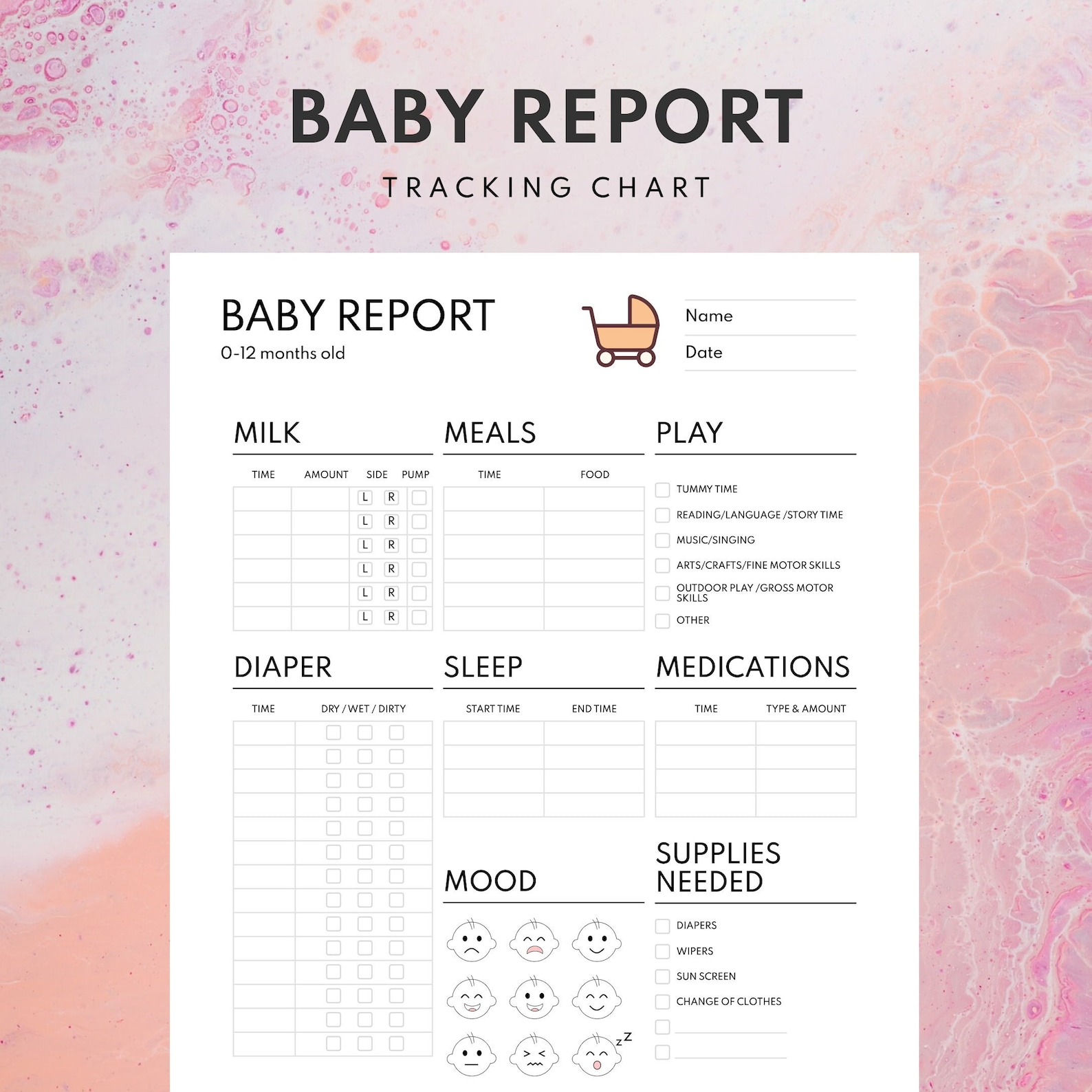 Baby Daily Log, Babysitter Journal, Tracker Printable, Printable Baby ...