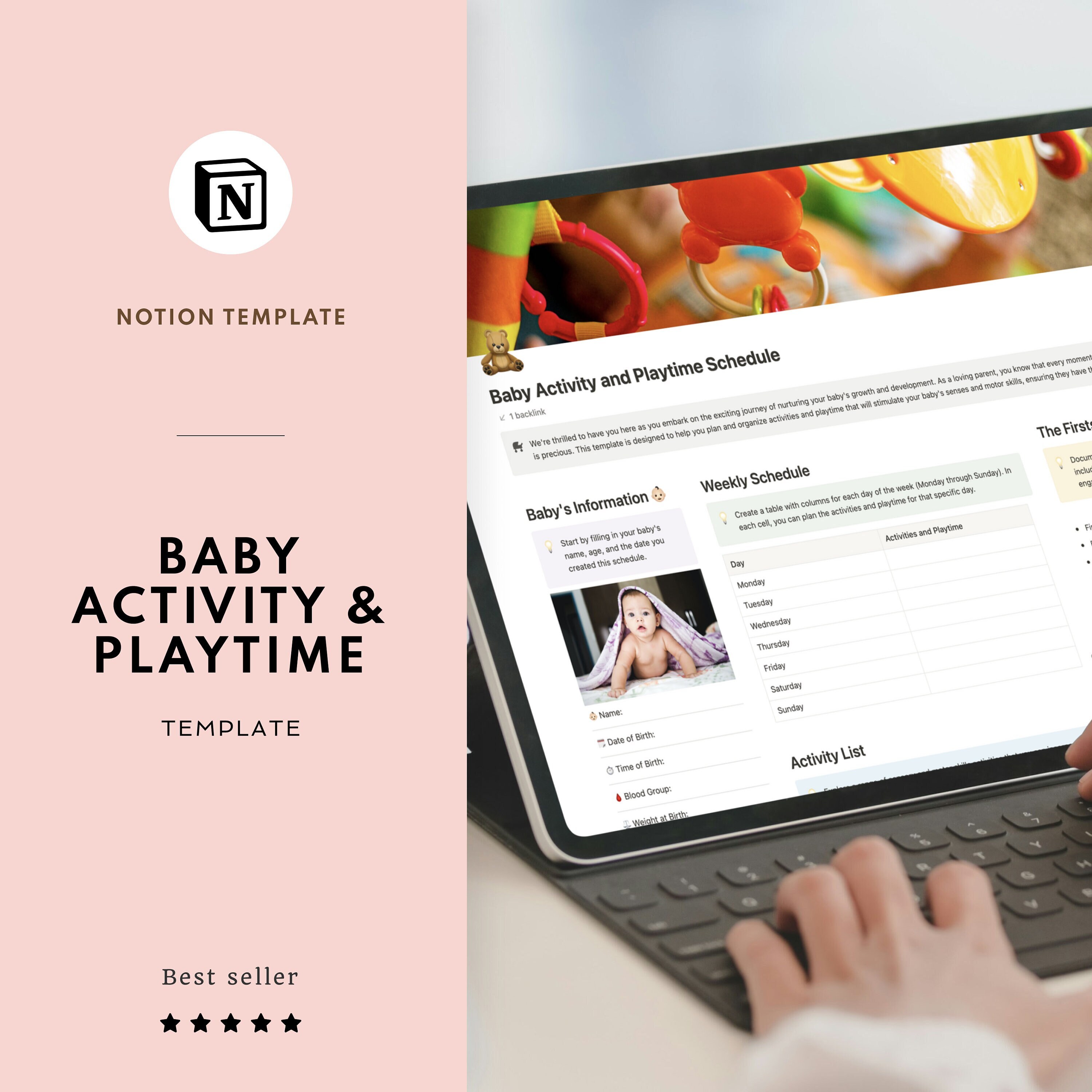 Notion Baby Playtime Schedule Template, Baby Activity Checklist, Baby ...