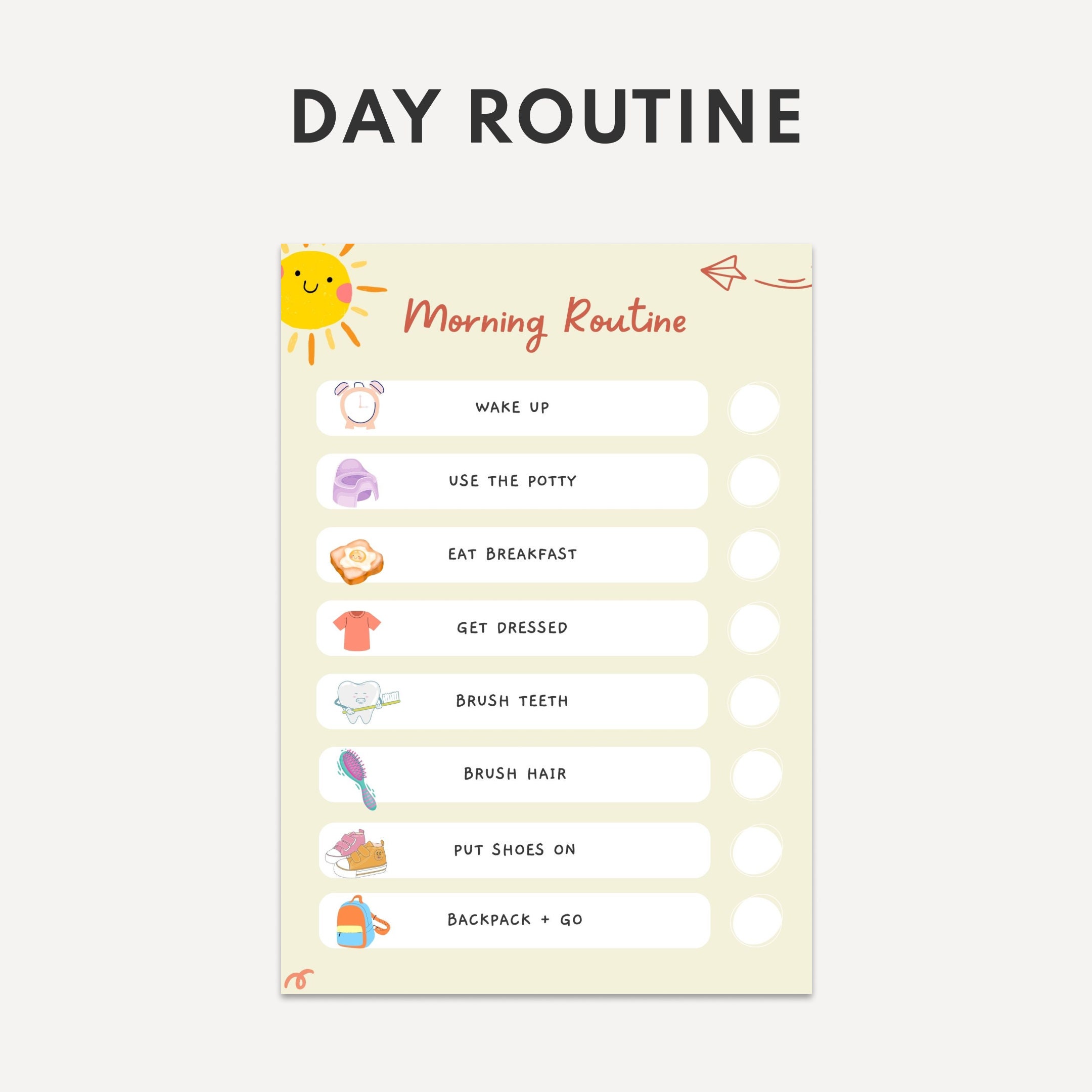 Morning Routine for Kids, Ready for School Routine Chart, Printable ...