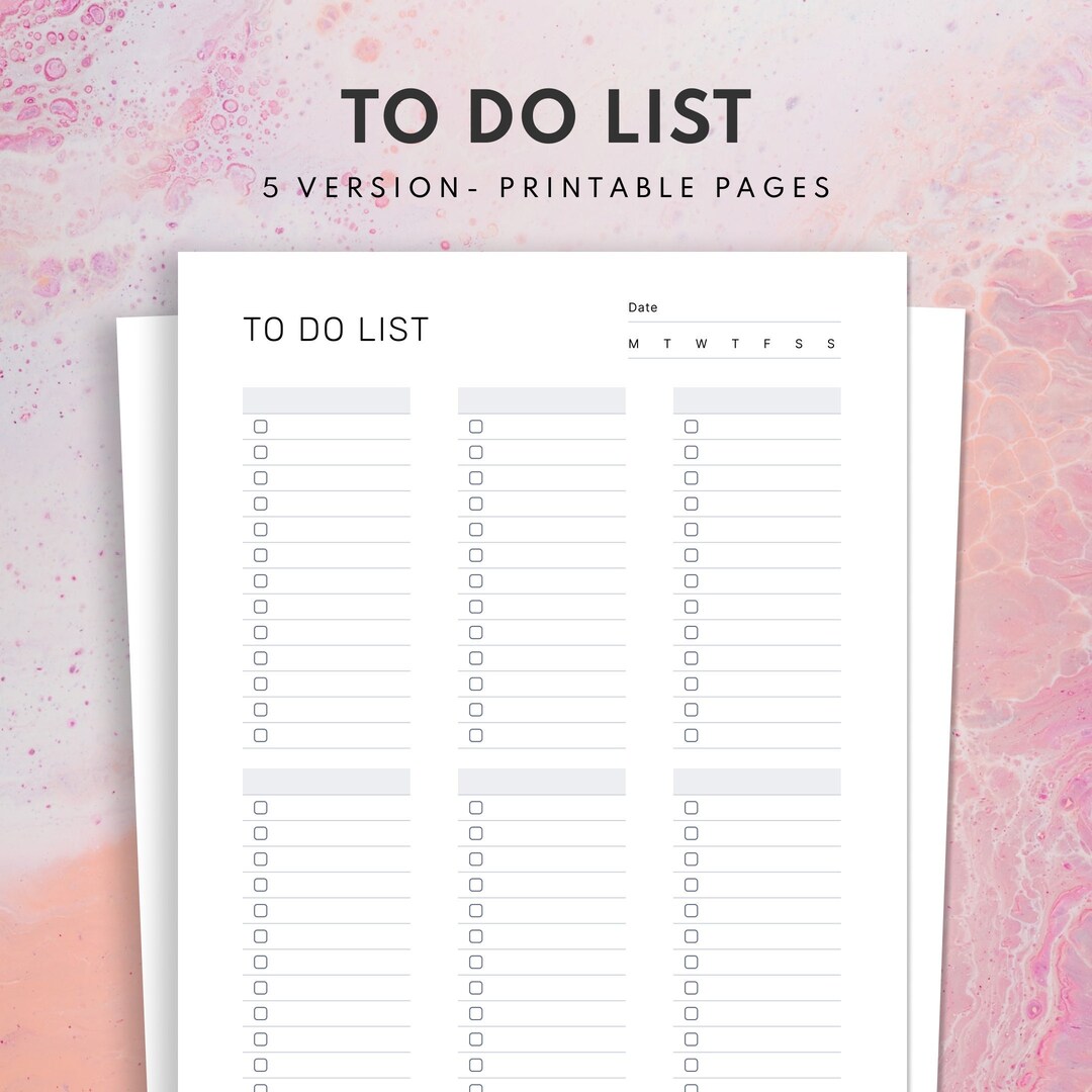 To-do Lists, Task Lists, Printable & Fillable Templates PDF, A4, A5 ...