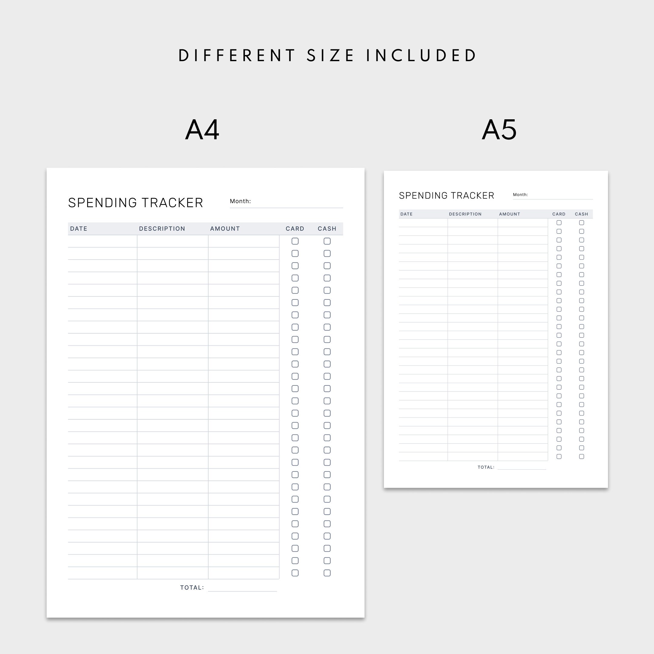 Spending Tracker Printable, Expense Tracker, Budget Template, Financial ...