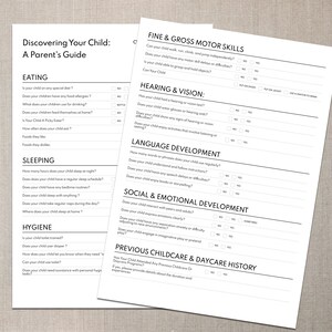 Discovering Your Child Form for Your Home Daycare. A Parent's Guide ...