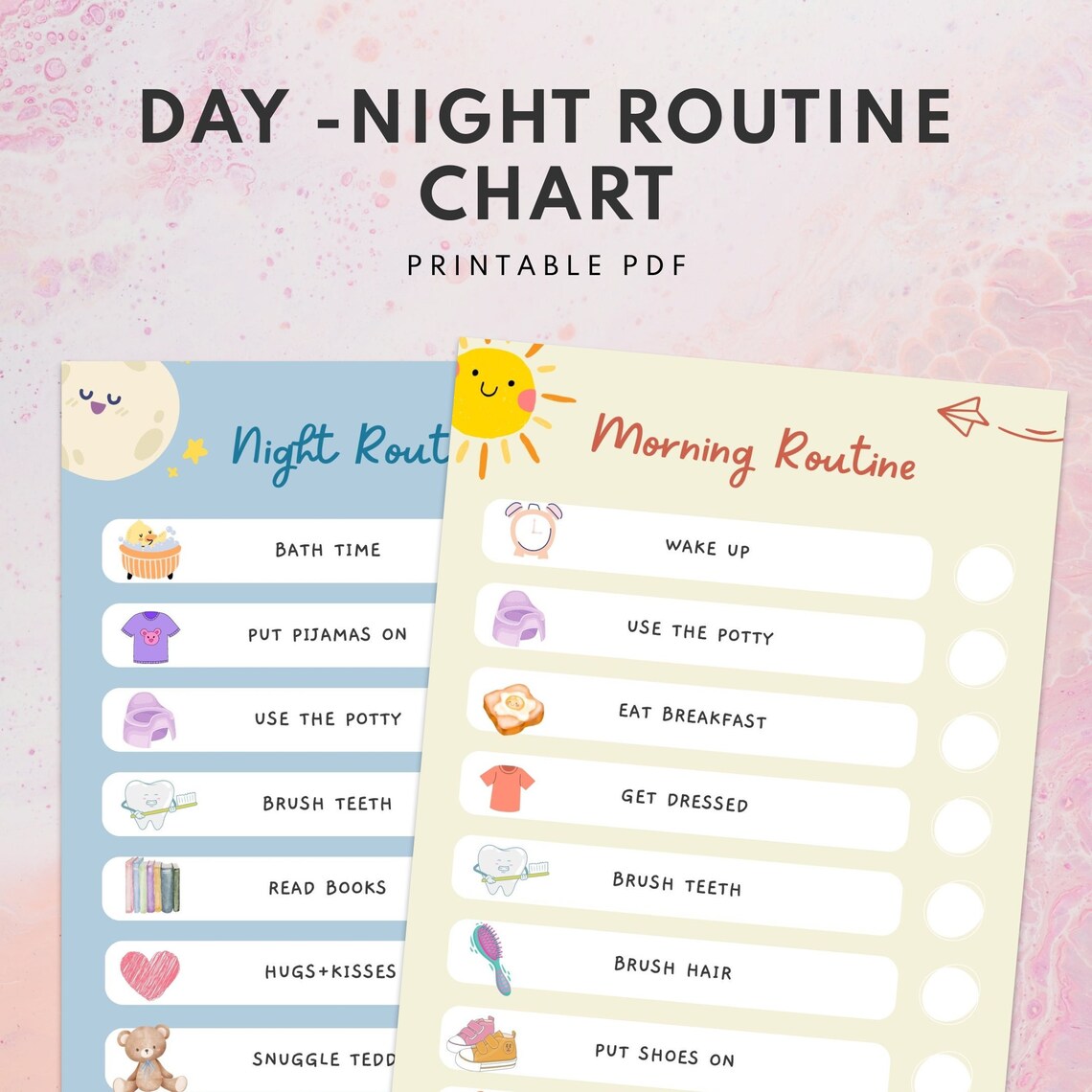 Morning Routine for Kids, Ready for School Routine Chart, Printable ...