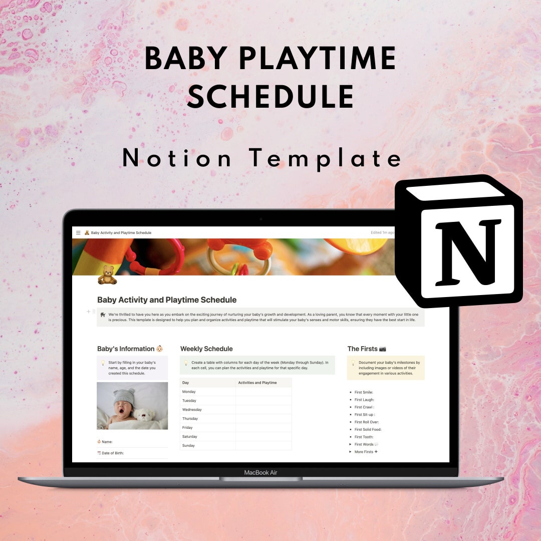 Notion Baby Playtime Schedule Template Baby Activity - Etsy