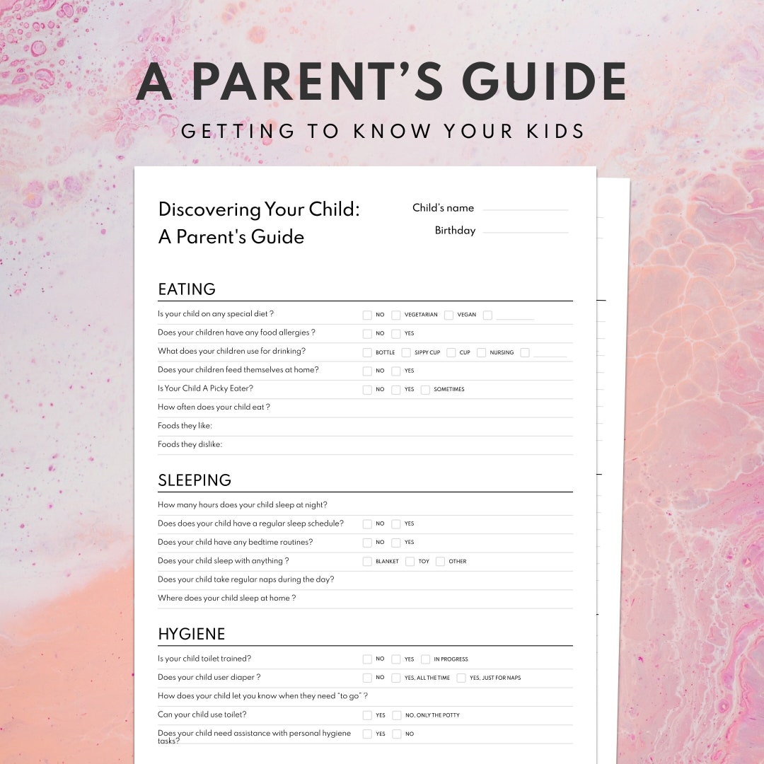 Discovering Your Child Form for Your Home Daycare. A Parent's Guide ...