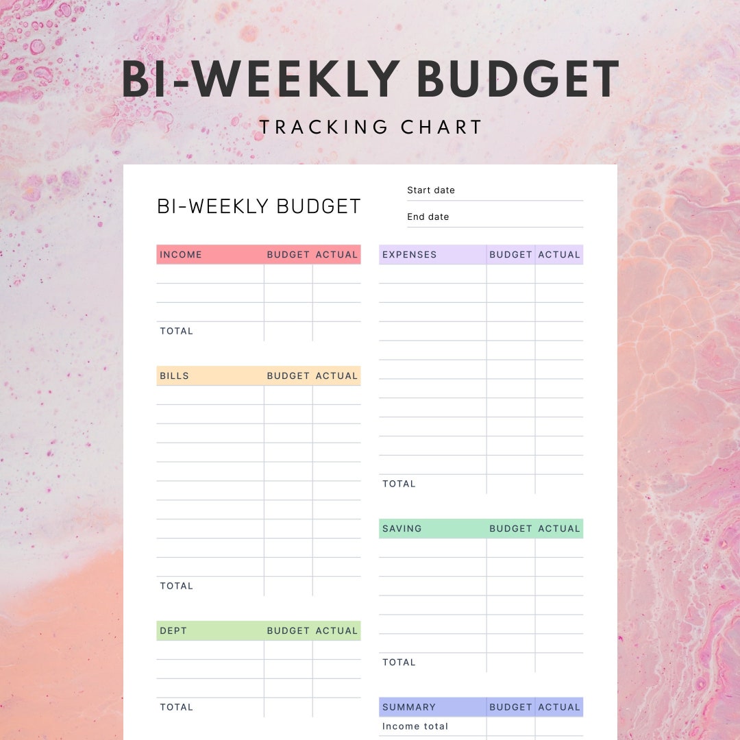 Bi-weekly Budget Printable Planner, A4 & A5 Size - Etsy