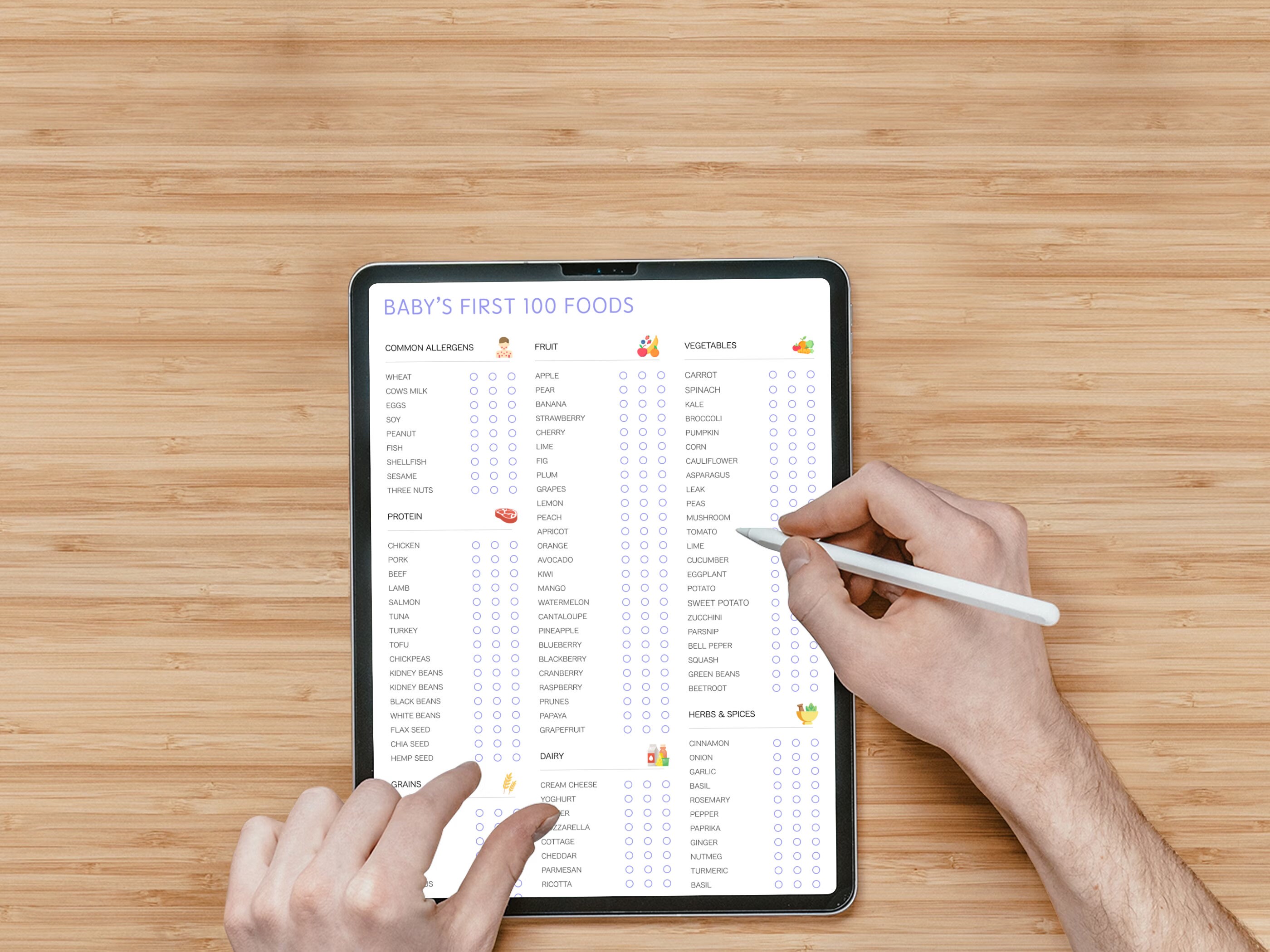 Ultimate Baby Food Tracker Printable, Baby's First Food Checklist, Baby ...