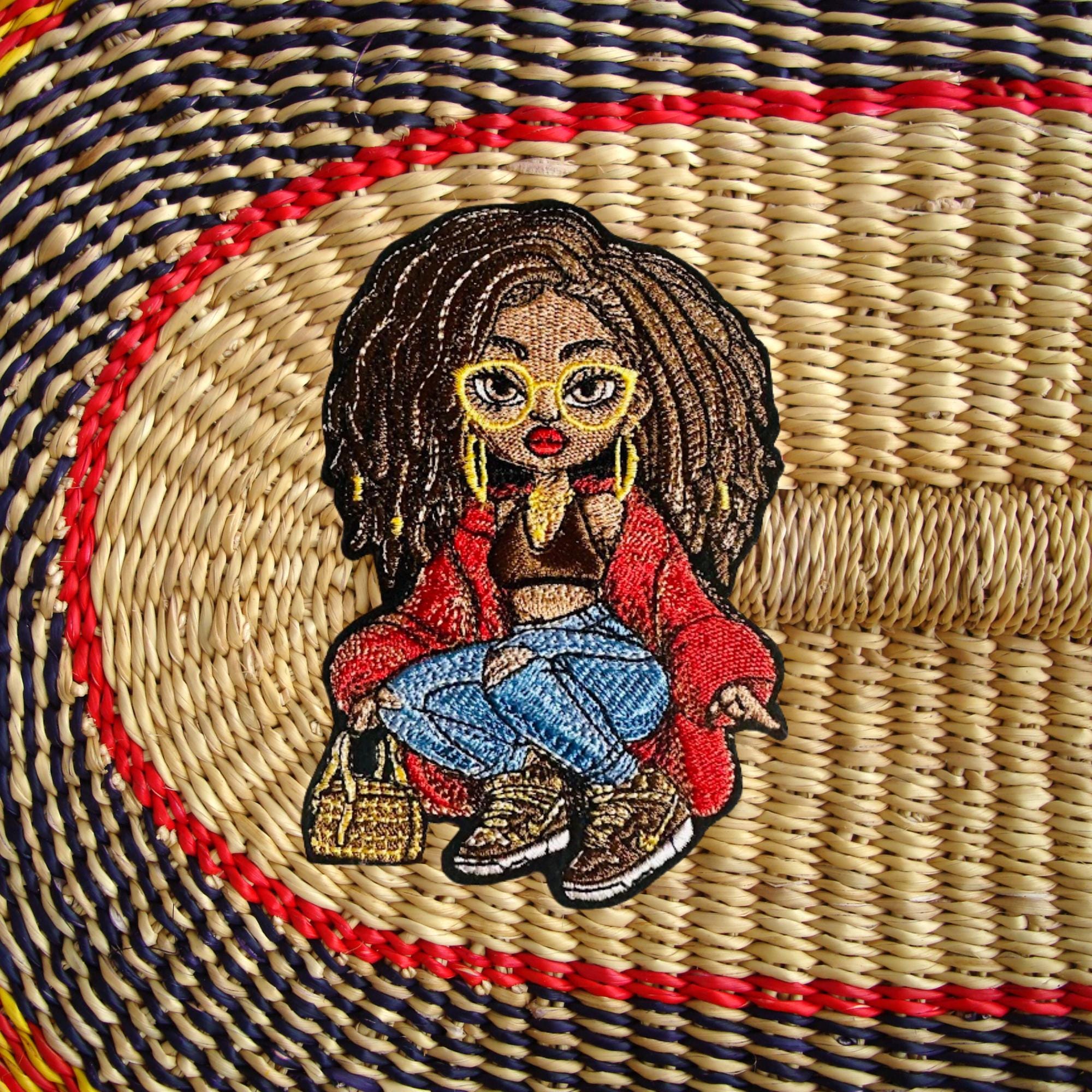 Round the Way Girl Patch, Latina Woman, Beautiful Black Woman Patch ...