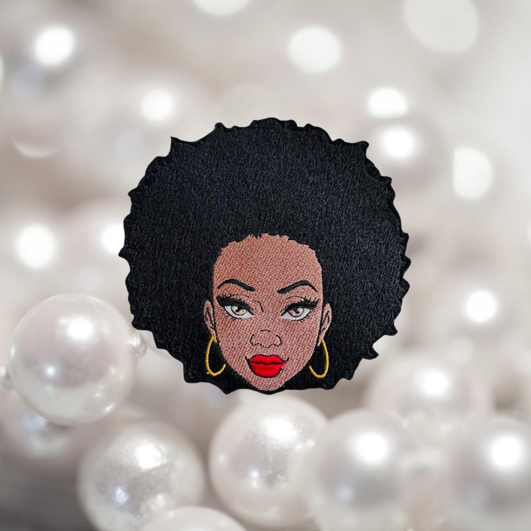 Natural Hair Patch, Beautiful Black Woman Patch, Afro Patch - Etsy