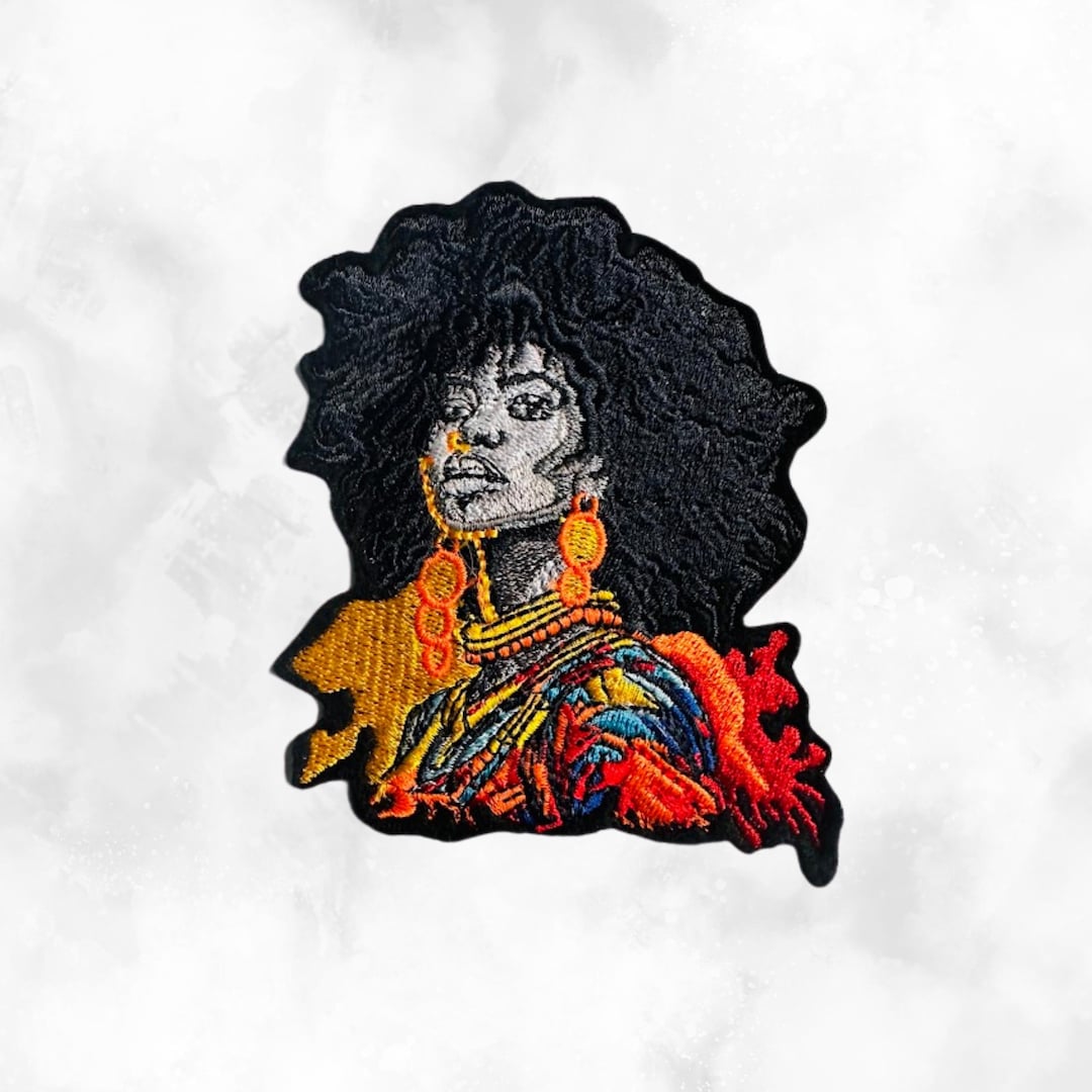 Embroidered Natural Hair Patch, Afro Hair Patch, Melanin Patch ...