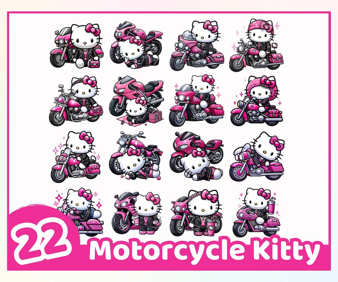 Hello Bling Motorcycle Kitty PNG Swag Kitty Png Pink Sparkles Png ...
