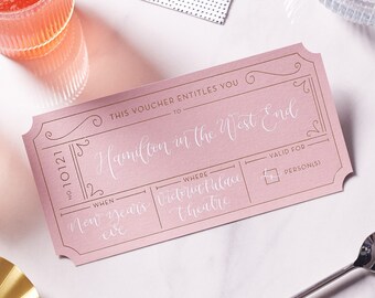 Calligraphy Golden Ticket Gift Voucher Personalised Event - Etsy