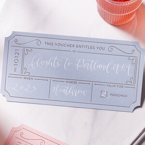 Calligraphy Golden Ticket, Gift Voucher, Personalised Event Ticket ...