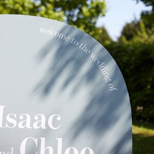 2 X Semi Arch Shaped Wedding Signs With Stand, Arched Hand Painted ...