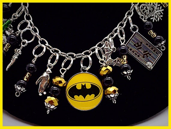 Bat Man Hero Jewelry Fandom Charm Bracelet by | Etsy