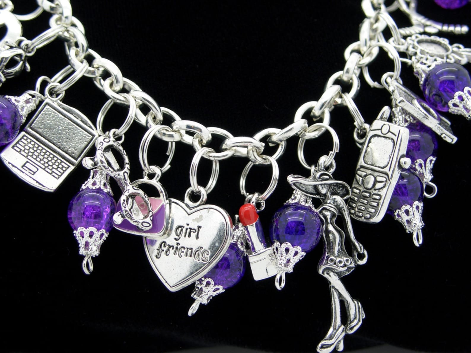 Pretty Little 3 Charm Bracelet Original by Uberjewelrydesigns | Etsy