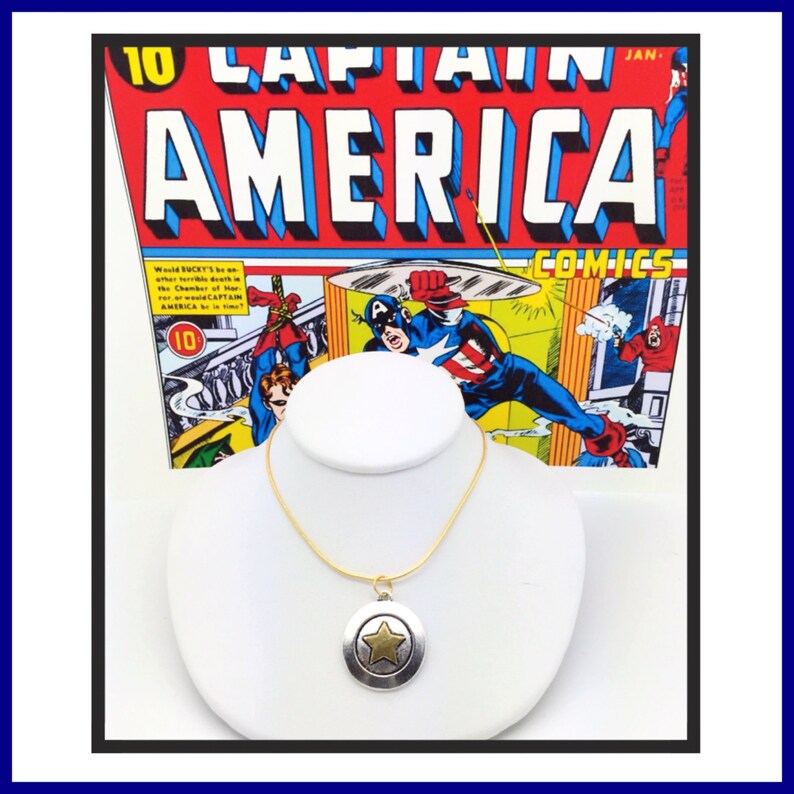 Captain America Shield Pendant Jewelry retro necklace inspired | Etsy