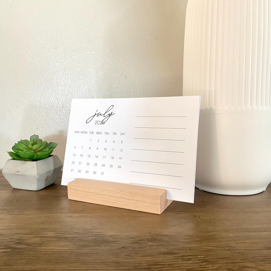 2025 Monthly Desk Calendar With Notes Lines, 4x6 Horizontal - Etsy
