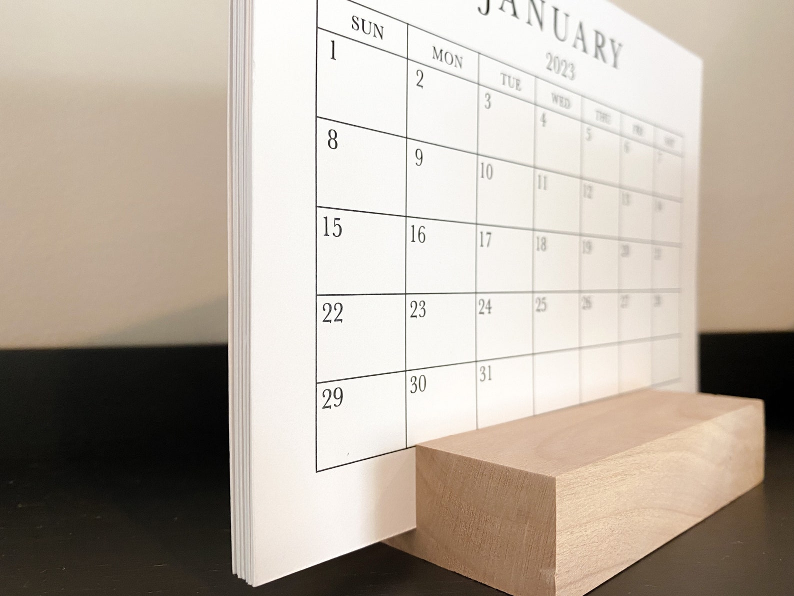Small Monthly Desk Calendar With Boxes 5x7 12 Months - Etsy
