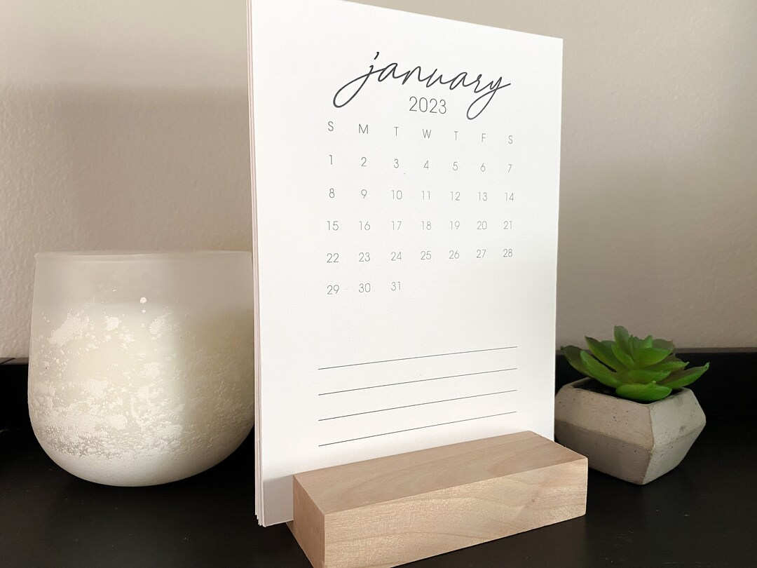 PRINTABLE 6x8.5 Inch Monthly Desk Calendar With Notes - Etsy