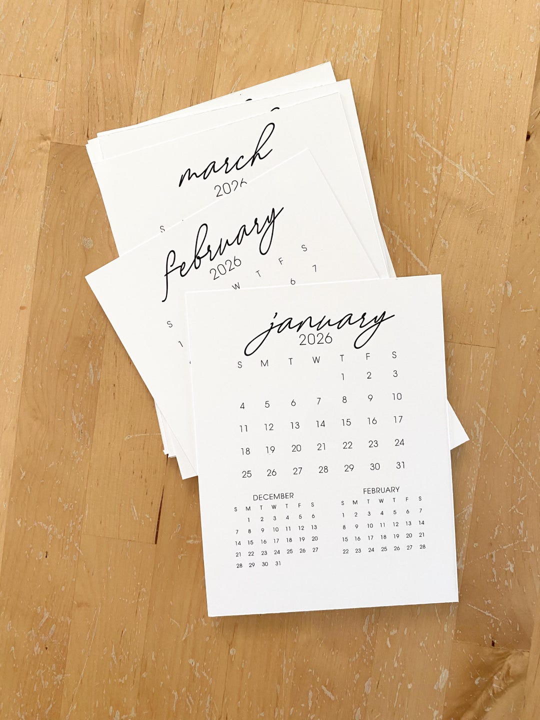 PRINTABLE DOWNLOAD 2026 Small Monthly Calendar 4.25 X 5.5 - Etsy