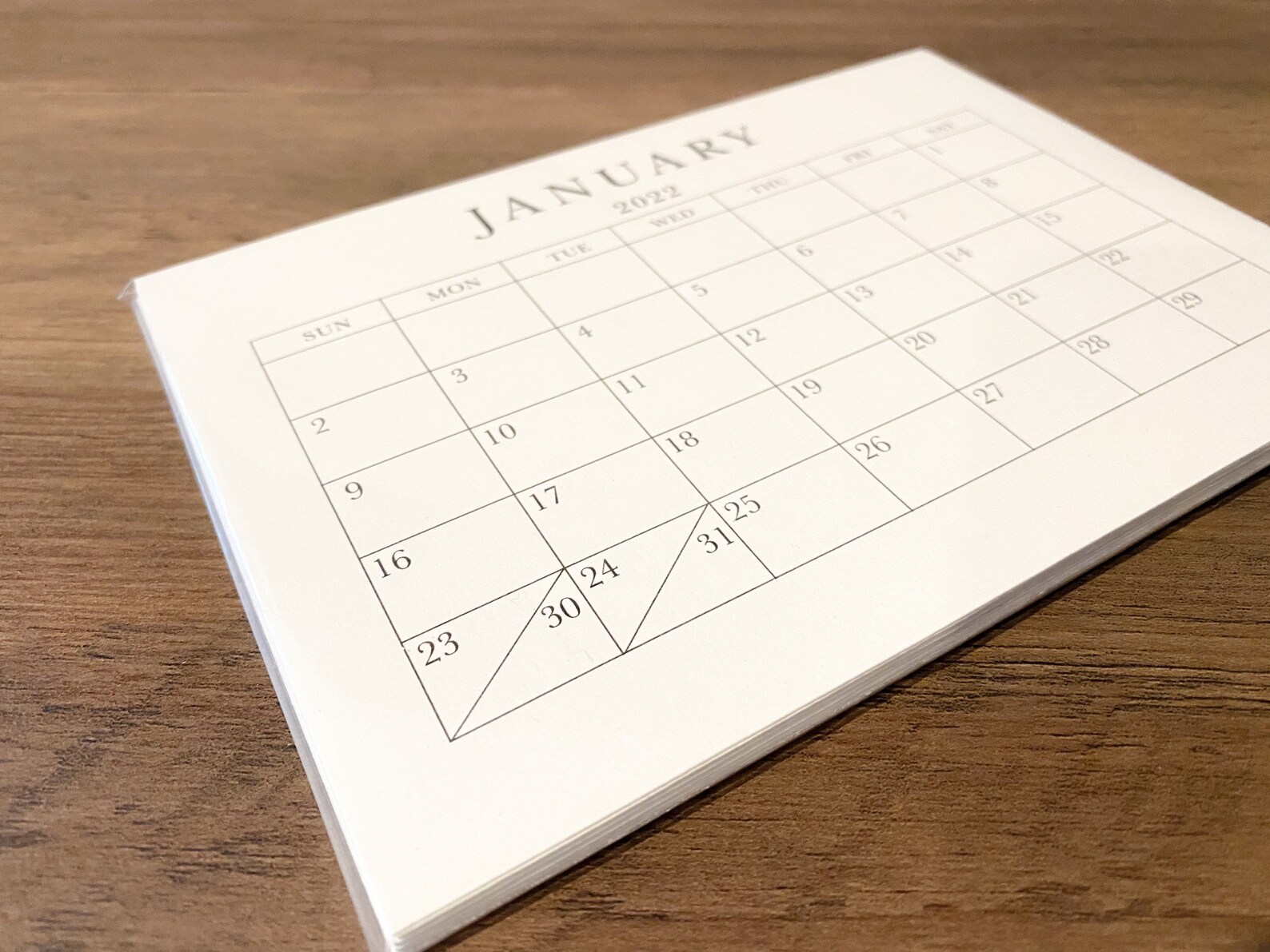 Small Monthly Desk Calendar With Boxes 5x7 12 Months - Etsy